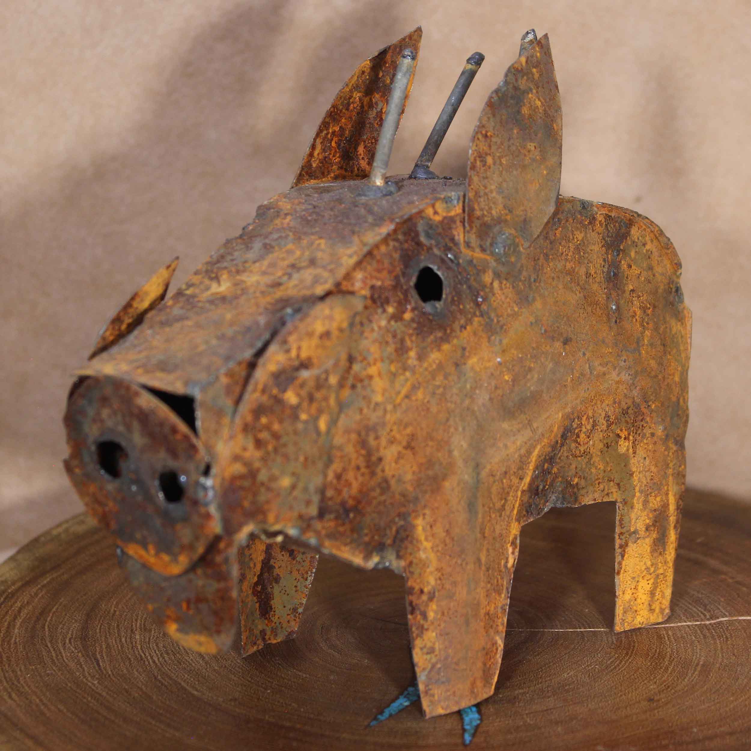 Rusted Javelina - Authentic Mexican Folk Art - Garden Decor